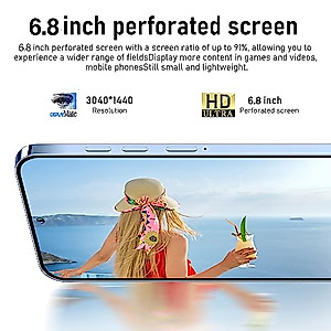 xixaomiro i14Pro Max Unlocked 5G Cellphone Android Smartphone Mobile Phone, 8GB RAM, 512GB ROM 1TB Expandable, 6.8'' FHD Screen, 6000mAh Battery, Dual Sim Card, 48+13MP Camera (Golden)