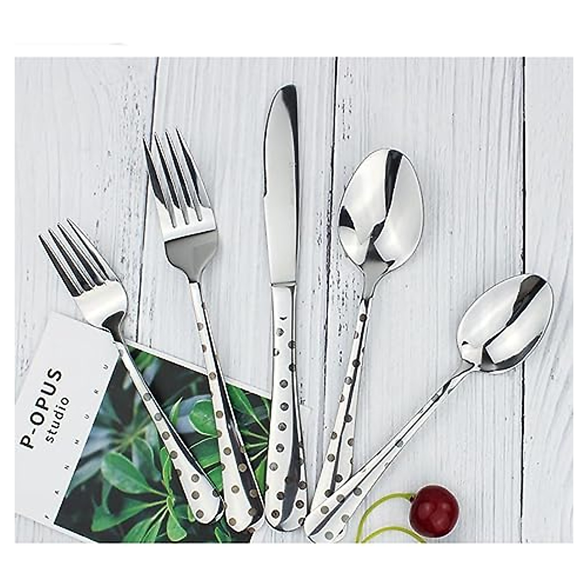 Silverware Set Flatware 20-Piece for 4 Retro Geometric Stainless Steel Unique Pattern Design Tableware Cutlery Set with Storage Box Kitchen Utensils Spoon and Fork Set Hand Wash Recommended