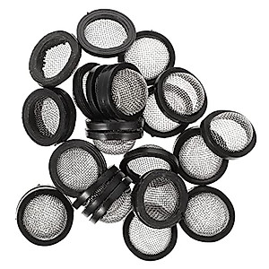 HANABASS Water Hose Sprayer Nozzle 60 pcs Gasket with Inlet Gaskets Hose Washer Rubber Filter Screen Washers Parts Stainless Re Kit Head Steel Water Connector Garden Shower Strainer Hose Connectors