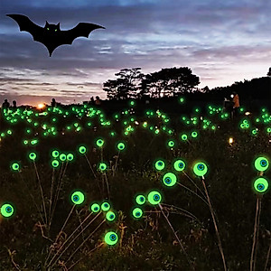 Halloween Decorations Outdoor Solar Eyeball Lights, Scary Pathway Lights 2PACKS 12LED Halloween Solar Lights Outdoor, Haunted Mansion Decor for Yard