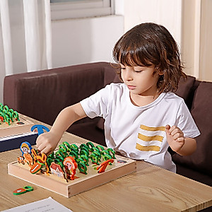 Montessori Toys for 3 Year Old Wooden Farm Toys 36 Radishes Contain 26 English Letters and 10 Arabic Numerals Develop the Brain and Cultivate Children's Hands-on Ability Given as Gifts to Children