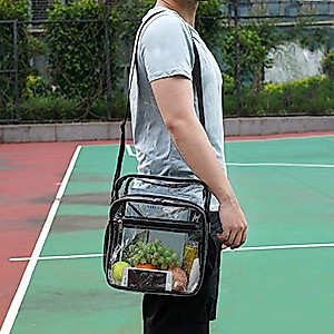COVAX Clear Bag Stadium Approved, Clear Crossbody Messenger Shoulder Bag with Adjustable Strap for Concerts, Sports Events