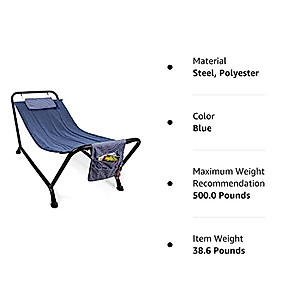 Best Choice Products Outdoor Hammock Bed with Stand for Patio, Backyard, Garden, Poolside w/Weather-Resistant Polyester, 500LB Weight Capacity, Pillow, Storage Pockets - Blue