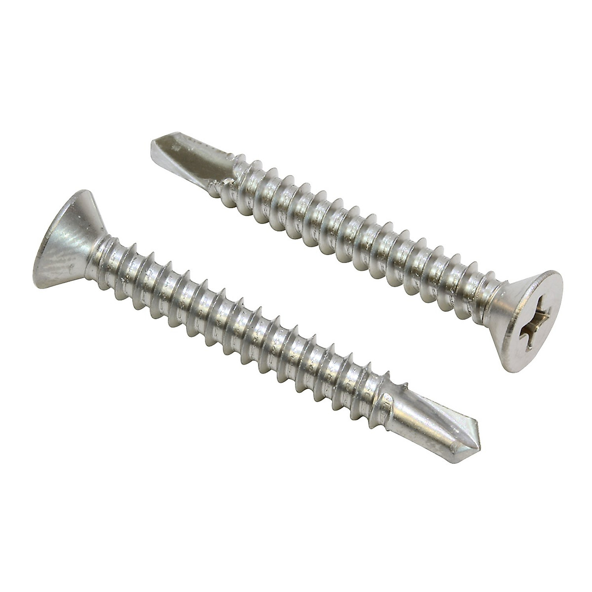 Bolt Dropper #10 X 1-1/2'' Stainless Flat Head Phillips Self Drilling Screw, (25 pc), 18-8 (304) Stainless Steel Screw by Bolt Dropper