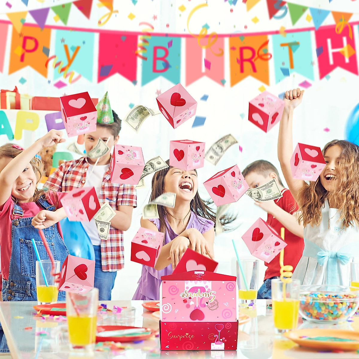 UQM Birthday Surprise Gift Box Explosion, Happy Birthday Exploding Gift Box, Funny Money Box for Cash Gift, Birthday Gifts for Women Men Best Friend Girlfriend Wife Sister…