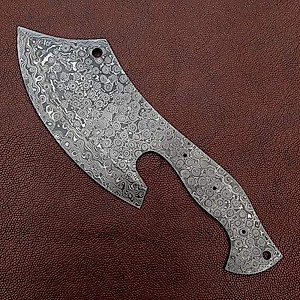 Damascus Steel Blank Blade Custom Handmade 10.5" Damascus Chef Cleaver Knife Blank Blade for knife making