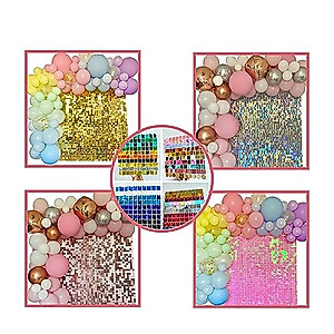 Shimmer Wall Backdrop, 56 Pcs Shimmer Wall Panel Backdrop Sequin Background for Christmas Birthday Party Events (Color : Matt Glitter Gold)