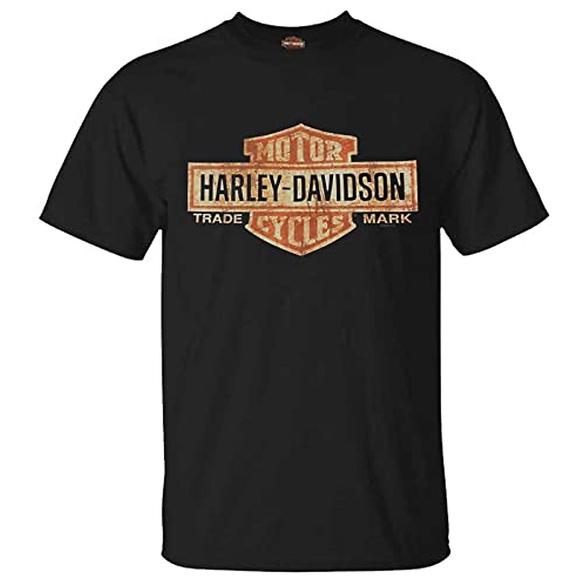 Harley-Davidson Men's Distressed Elongated Bar & Shield Black Tee 30296553 (XL)