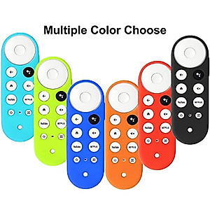 3 Pack Glow Remote Cover for Chromecast with Google TV HD 2022 / 4K 2020 Remote - Silicone Sleeve for Chromecast with Google TV Voice Remote Control Cover Case Glow in The Dark - Blue Green Dark Blue