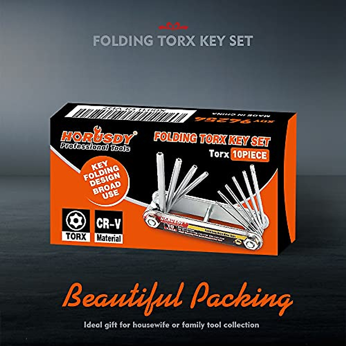 HORUSDY Tamper Proof Star Key Set (Folding) Security Torx Key Set Sizes Include T-6 to T-30