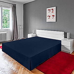 Utopia Bedding Queen Bed Skirt - Soft Quadruple Pleated Ruffle - Easy Fit with 16 Inch Tailored Drop - Hotel Quality, Shrinkage and Fade Resistant (Queen, Navy)