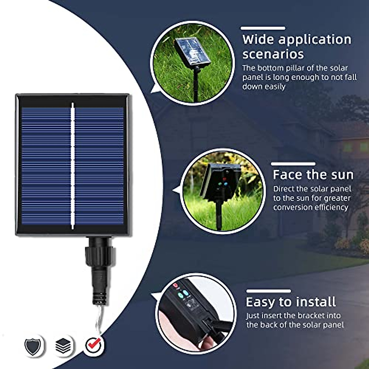 PURPLE LEAF Solar Led String Lights Outdoor Shatterproof 24 Ft 12 Waterproof Bulbs with Commercial 8 Lighting Modes Decorative for Gazebo Yard Garden Pergola with Solar Christmas Powered Light