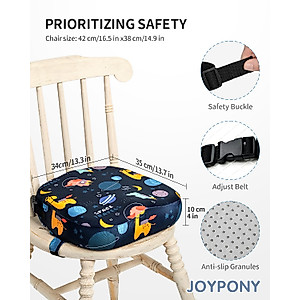 Toddler Booster Seat for Dining Table, 4 inch Ergonomic Design Dining Chair Heightening Cushion Portable Dismountable Eating, Washable Kids Toddler Booster Cushion, Adjustable Elasticity Straps (Star)