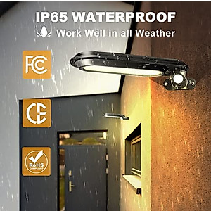 ZAYHOUL Motion Sensor Outdoor Solar Lights, 2 Pack 18 LED Solar Gutter Lights, Battery Powered Motion Activated Security Lights, Waterproof Solar Light for Porch Garage Garden Yard Fence Patio.