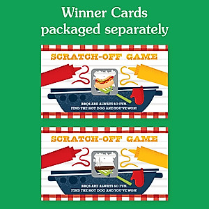 Big Dot of Happiness Fire Up the Grill - Summer BBQ Picnic Party Game Scratch Off Cards - 22 Count