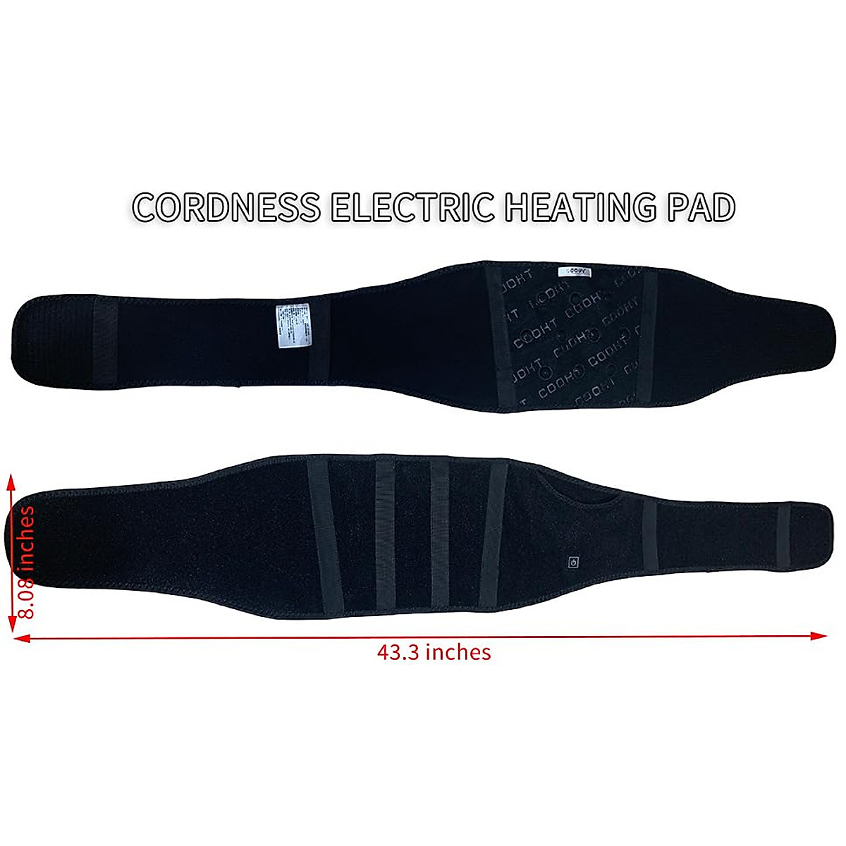 Cordness Electric Back Heating Pad Portable Lighten Lumbar Support Belt Waist Brace Body Warmer USB Port