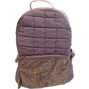 Bari Lynn Lavender Quilted Backpack with Irredescent Accents