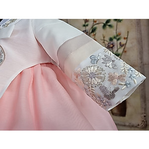 Hanbok Girl Baby Korea Traditional Clothing Set First Birthday Party Celebrations 1 Age White Peach Embroidery HHG15