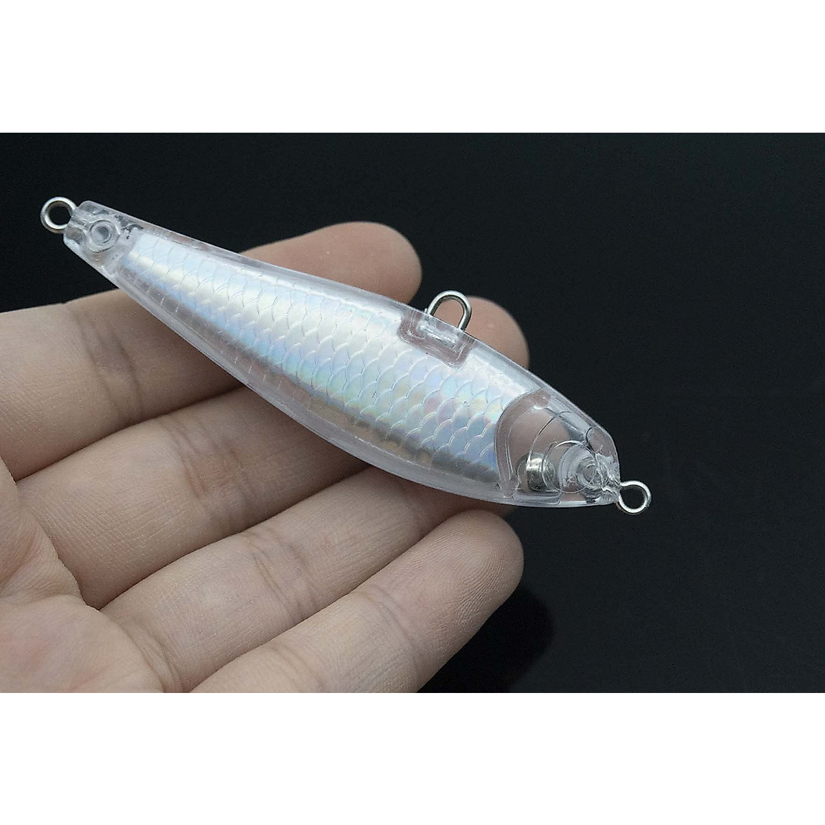 10PCS Unpainted Lure Blanks 6.82g 7.7cm JXN11 with 6mm Free Fishing Eye Crankbait Baits Simulation Blank Body Clear Hard Baits Trout Salmon Minnow Lure Popper Lures Topwater Freshwater JXN11