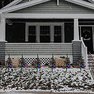 KUKIKUKI Solar Christmas Trees for Outside Decorations - Outdoor Waterproof LED Tree Landscape Lights for Garden Yard Pathway Lawn Outdoor Decoration (Christmas Tree)