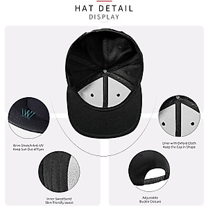 Negi Snapback Hats for Men Flat Bill Hats for Mens Snapback Hats Skull Decor Skeleton Trucker Hats Dad Fitted Black Adjustable Baseball Cap Gifts Husband