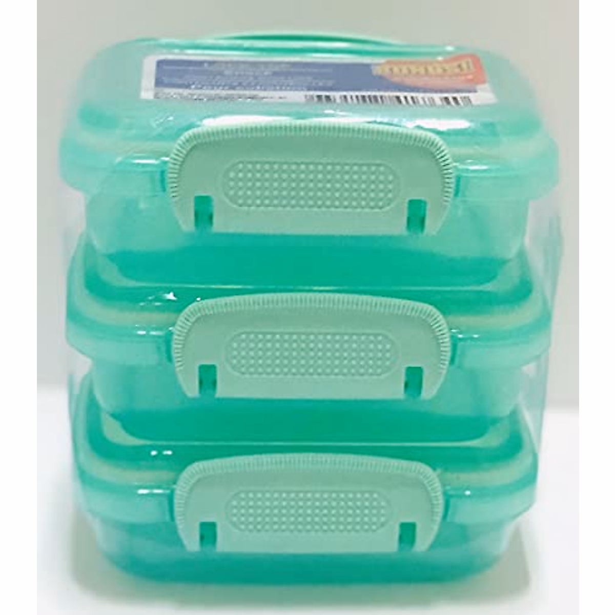 'TURQUOISE Mini Lock Top Snack Containers with Lids set of 3