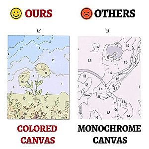 Hlison DIY Paint by Number for Adults, DIY Sunflower Paint by Number on Canvas, Easy Adult Paint by Number for Kids Beginner, Home Wall Decor 16”x20”