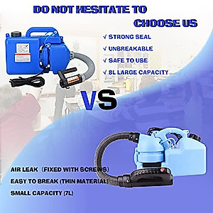 8L Electric Fogger Machine with Backpack, Ultra-Low Volume Sprayer Machine with Adjustable Flow Control Valve, Spraying Distance 26-40ft for Outdoor and Indoor Use