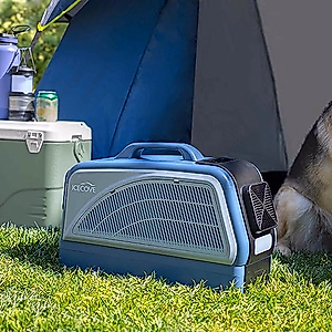 IceCove Portable Air Conditioner 2500BTU Fast Cooling Car AC Unit, 250W Low Power Consumption, 25.5VDC, 2 Fan Speed, 3 Light Mode for Outdoor Tent Camping/RVs or Home Use (Battery Not Included), Blue