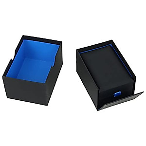 Iconikal Earring Necklace Bracelet Jewelry Gift Box, Black With Blue Ribbon, 2-Pack