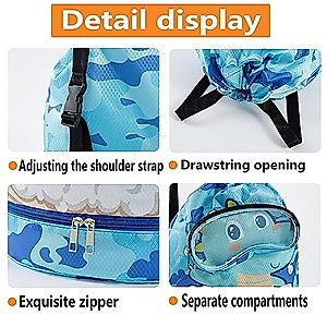ZIXINZIYI Swim bag, Large capacity swim backpack, Cute beach bag,Dry wet separation backpack (Dinosaur)