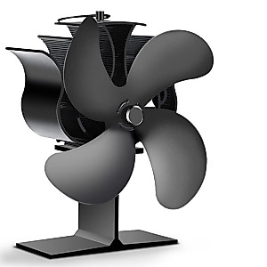 EIVOTOR Heat Powered Stove Fan 4-Blade Auto-sensing Fireplace Fan for Wood/Log Burner/Fireplace,Eco Friendly and Efficient wood stove fan