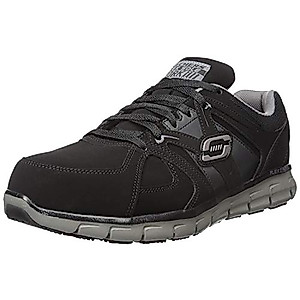 Skechers Men's Synergy Ekron Food Service Shoe, Black/Charcoal, 12 W US