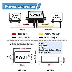 XWST DC 12V 24V Step Down to 5V 8A 40W Converter Voltage Reducer, 5Volt regulator Waterproof DC/DC Buck Transformer Power Supply