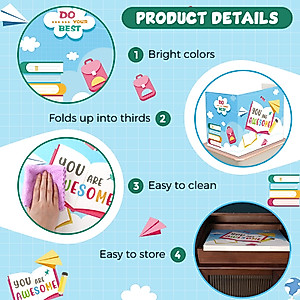 36 Pcs Desk Dividers Privacy Boards for Student Classroom Privacy Folders for Student Desks Study Carrels Reduces Distractions for School Student Tests, 15.76 x 13.3 x 11.8 inches (You are Awesome)