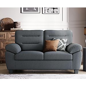 LINSY HOME 58" W Loveseat Sofa, Cloud-Like 2 Seat Couch Modern Comfy Sofa for Bedroom and Living Room, Small Sofa for Small Spaces, Bluish Grey