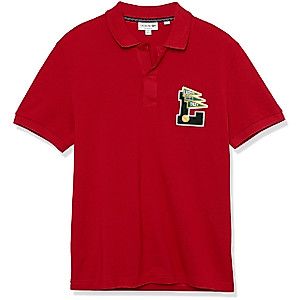 Lacoste mens Short Sleeve Varsity Regular Fit Polo Shirt, Ladybug Red, Medium US