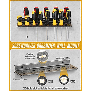 FHXZH Wall Mount Screwdriver Organizer, Pliers Holder, Hammer Rack, 3PCS Alloy Steel Hand Tool Storage Organizer for Garage Workshop