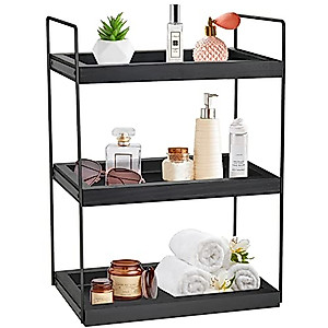 3 Tier Bathroom Countertop Organizer，Counter Standing Rack Cosmetic Organizer Holder,Bathroom Counter Organizer and Storage Shelf,Bathroom Counter Trays Storage,Kitchen Spice Counter