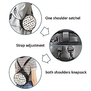 Tisuoting Women's Stylish Quilted Crossbody Bag White Rooster Chicken Circular Lightweight Adjustable Detachable Strap Satchel Designer Printed Shoulder Bag Handbag Wallet Purse Totes