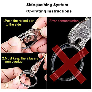 TISUR Titanium Carabiner Key Holder Quick Release Heavy Duty Bottle Opener Car Key Chain for Men (Taiji+O Ring)
