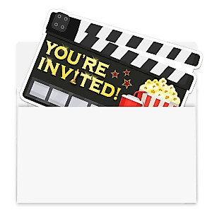 30 Movie Party Invitations with Envelopes - Perfect for Movie Theme Party, Hollywood Party, Red Carpet Party, Movie Birthday Party Supplies
