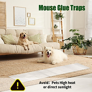 Qualirey 4 Pcs 47 Inch Ultra Large Sticky Mouse Glue Traps Sticky Rat Trap That Work for Rats Roaches Rodents Heavy Duty Pre Baited Mats Indoor Outdoor Catch Pest (White)