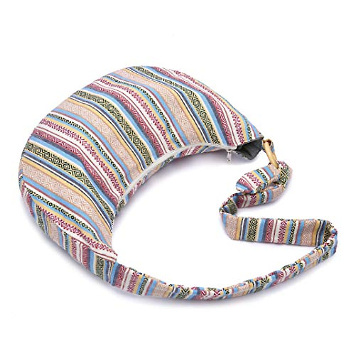 Women large Hippie Crossbody Bag cloth Hobo Sling Bag Cotton Bohemian Hand Bags (off-white)