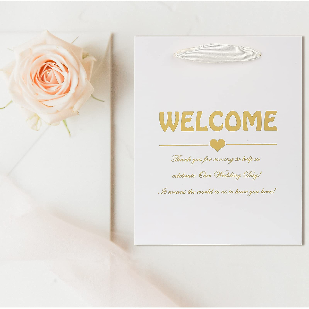 Oliyoupak Wedding Welcome Gift Bags for Hotel Guests Bulk, Hotel Welcome Bags for Wedding Favors, 24 Pieces