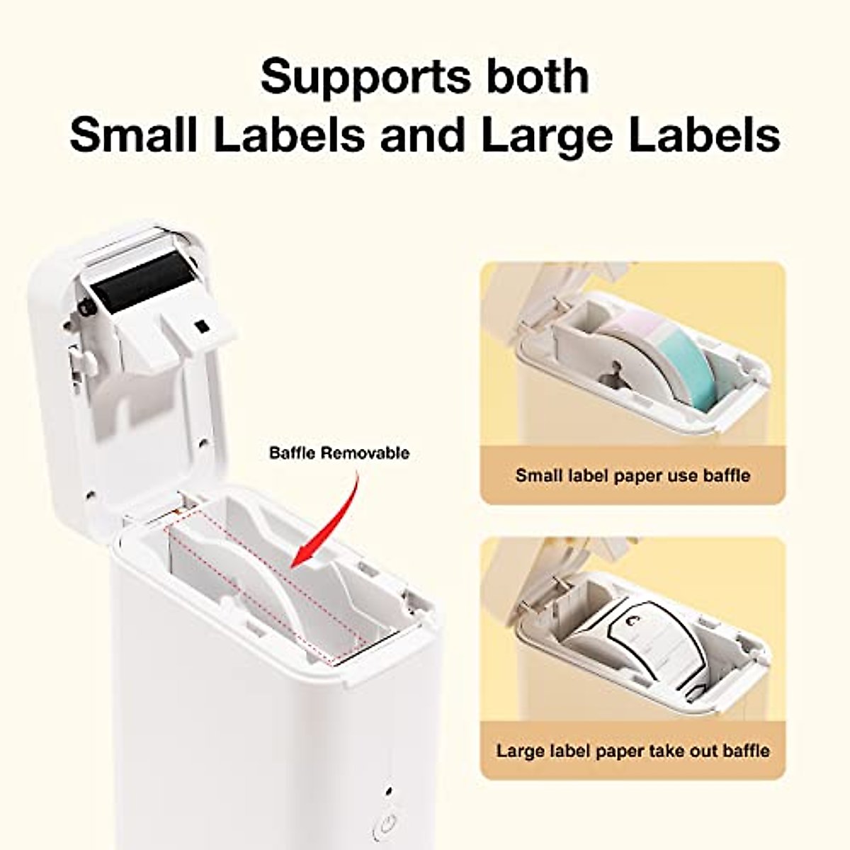 Label Maker Machine, D101 Bluetooth Label Maker with Tape, Small Wireless Label Printer, 0.4"-1"(10-25mm) Print Width for Storage, Office, Home, School, Inkless, USB Rechargeable