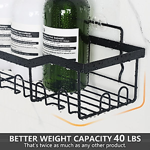 senzibser Show Caddy.Shower Shelves Black Shower Shelves for Inside Shower.NO Driling Easy Installation shower shelf shower [2-Pack]