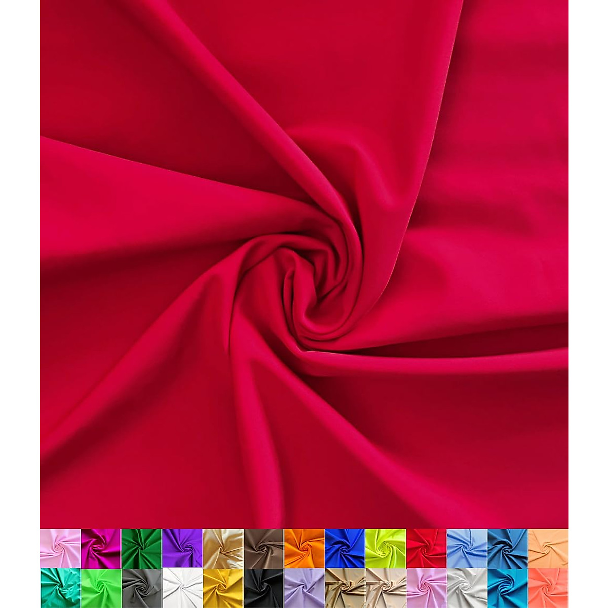 Nylon Spandex Fabric | 80% Nylon, 20% Spandex | Swimwear, Activewear Fabric | 4-Way Stretch | Sports, Dance, Yoga (Red, 1 Yard)