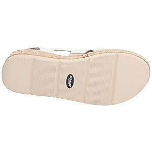 Dr. Scholl's Shoes Women's Once Twice Espadrille Wedge Sandal, White, 8