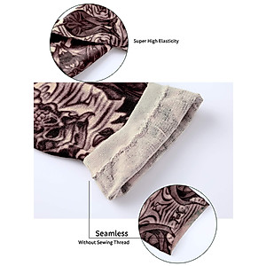 Boao 20 Pcs Men's Cooling Arm Sleeves Long Fingerless Arm Cover Anti Slip UV Protection Sun Temporary Tattoo Arm Sleeves (Novelty Style,Medium)